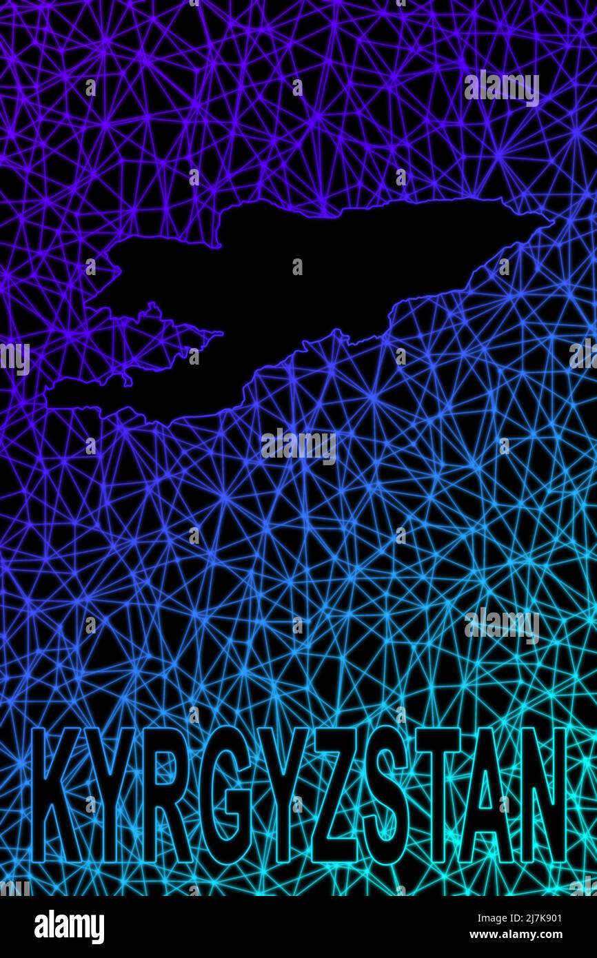 Network map kyrgyzstan country hi-res stock photography and images - Alamy