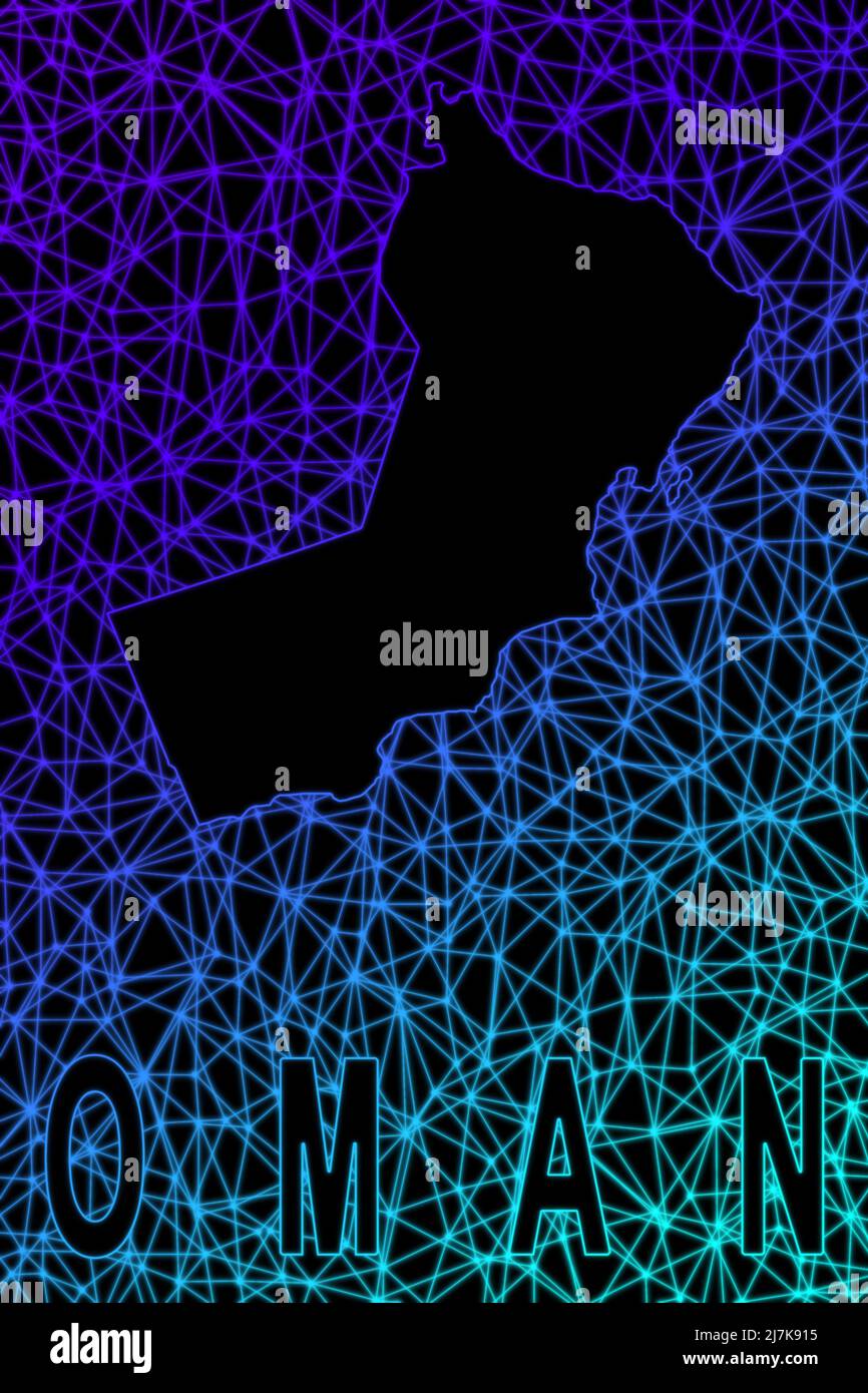 Map of Oman, Polygonal mesh line map, modern colorful map Stock Photo ... Map of Oman, Polygonal mesh line map, modern colorful map Stock Photo ...