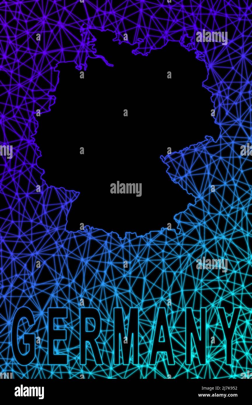 Map of Germany, Polygonal mesh line map, modern colorful map Stock ...