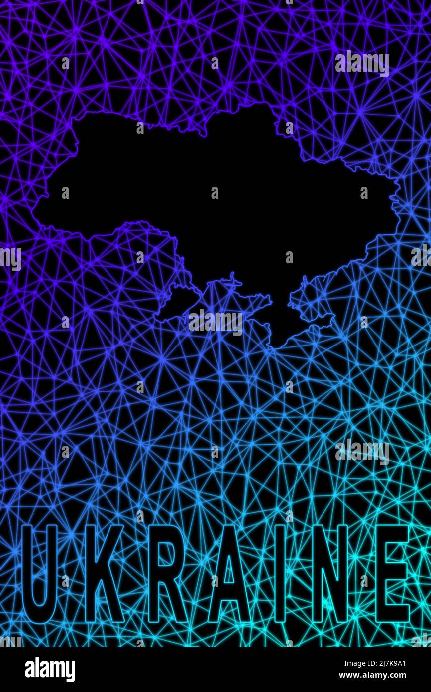 Map of Ukraine, Polygonal mesh line map, modern colorful map Stock ...
