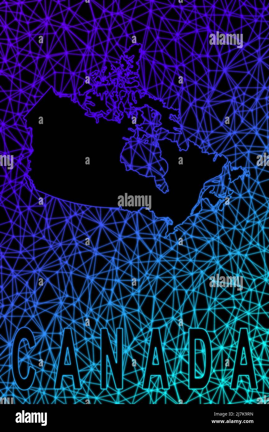 Map of Canada, Polygonal mesh line map, modern colorful map Stock Photo - Alamy