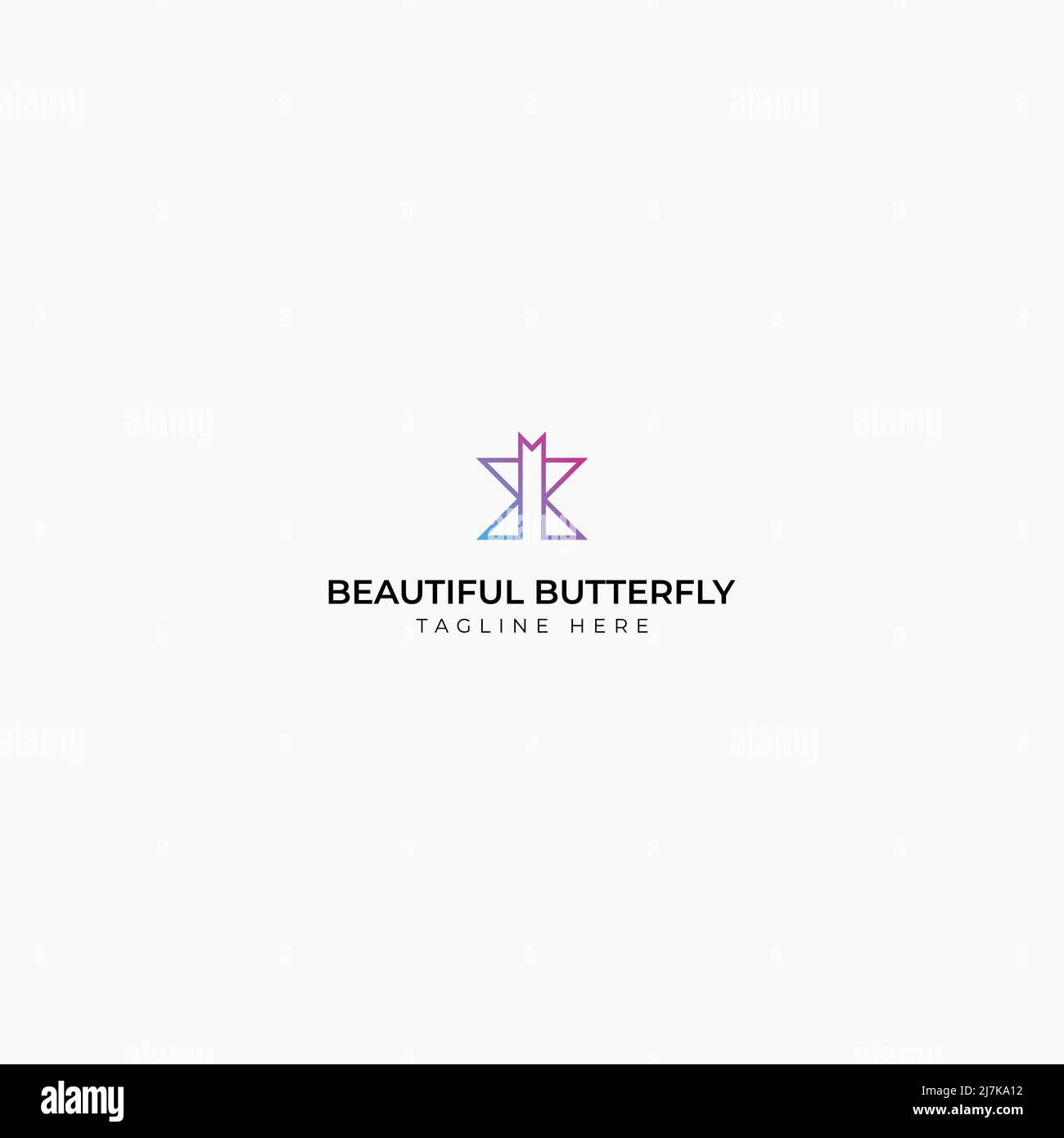 Simple butterfly logo on gradient background Stock Vector Image & Art ...