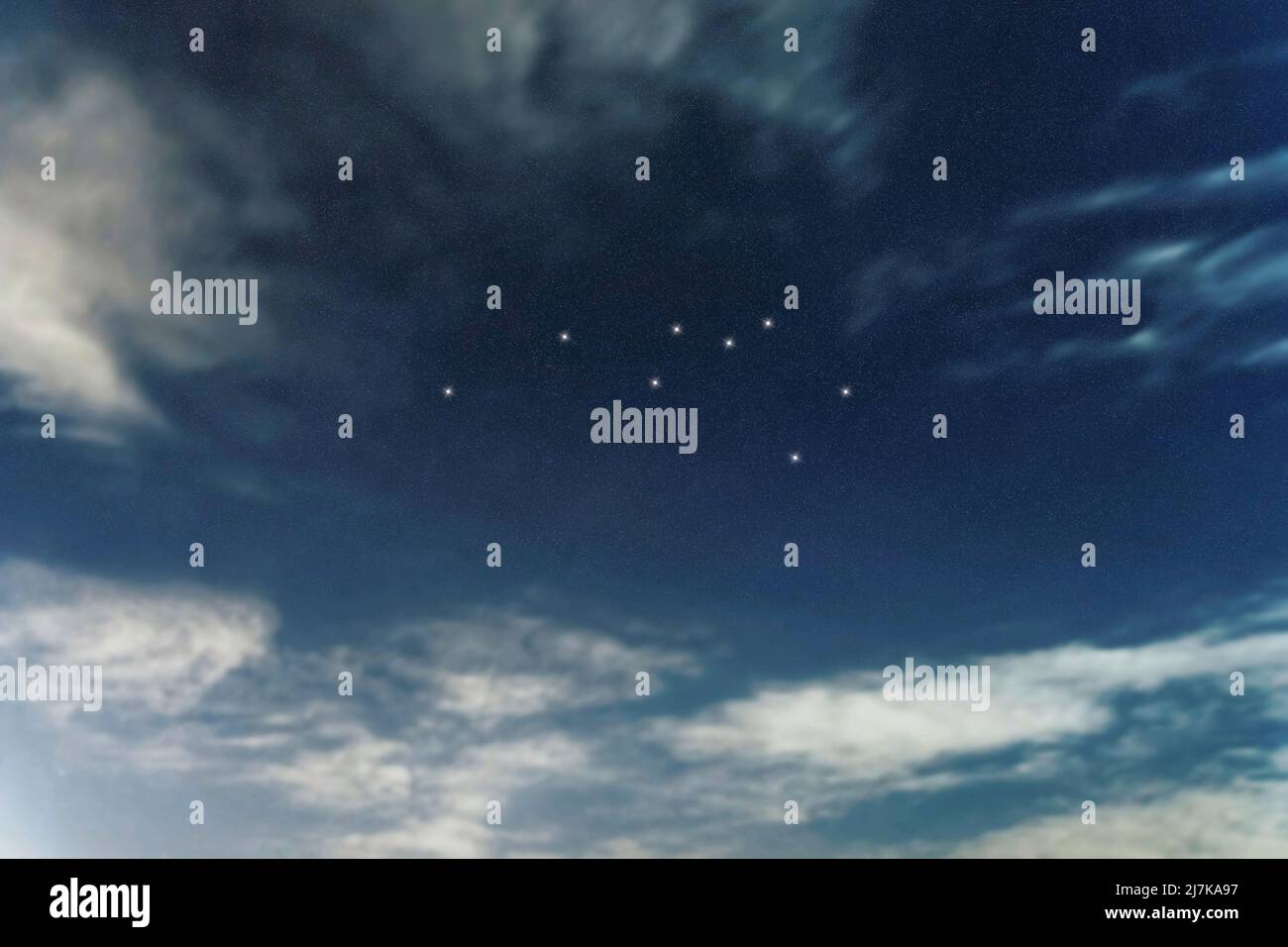 Sculptor star constellation, Night sky, Cluster of stars, Deep space ...