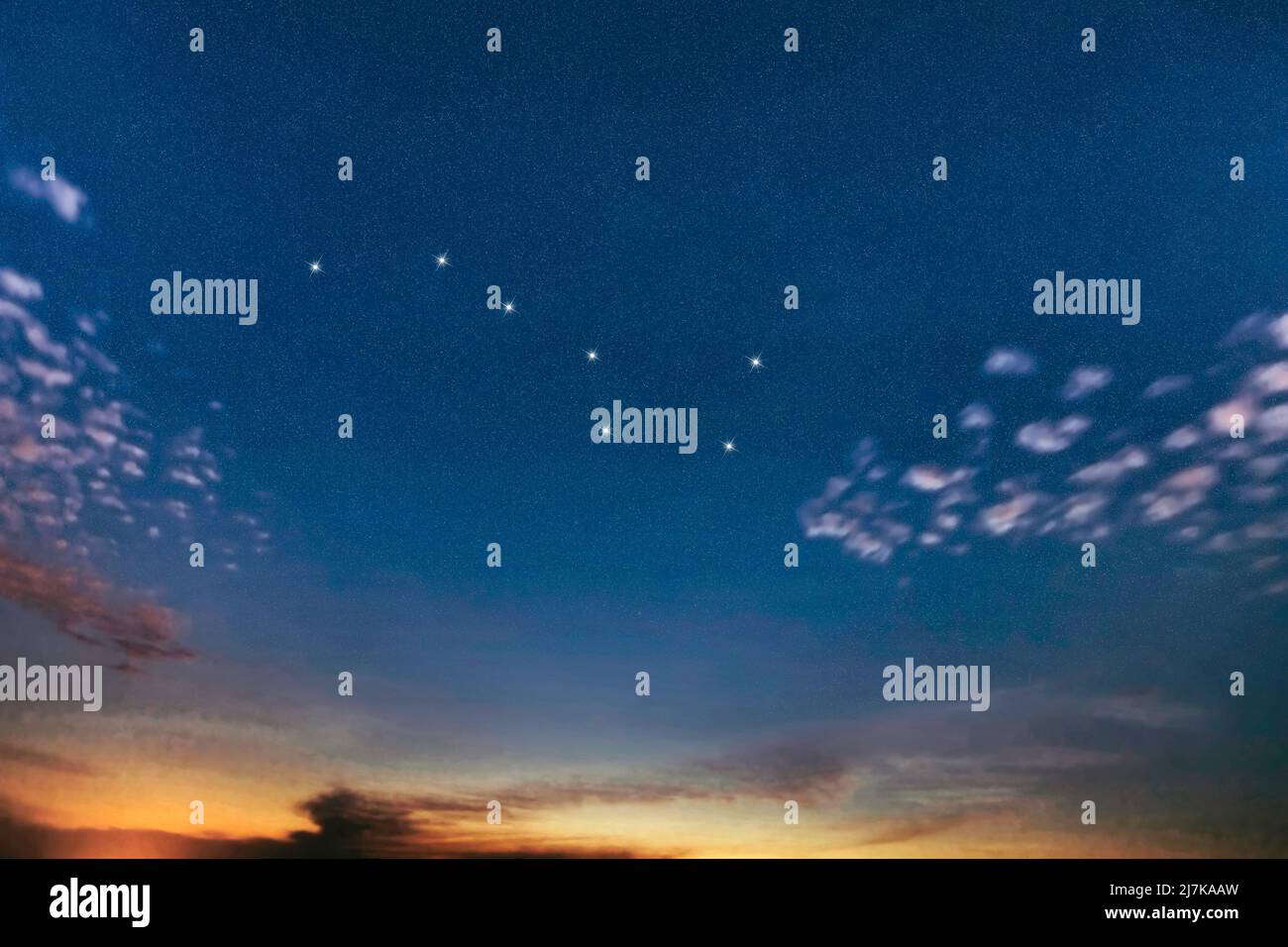 Big Dipper, Ursa Major star constellation, Night sky, Cluster of stars ...