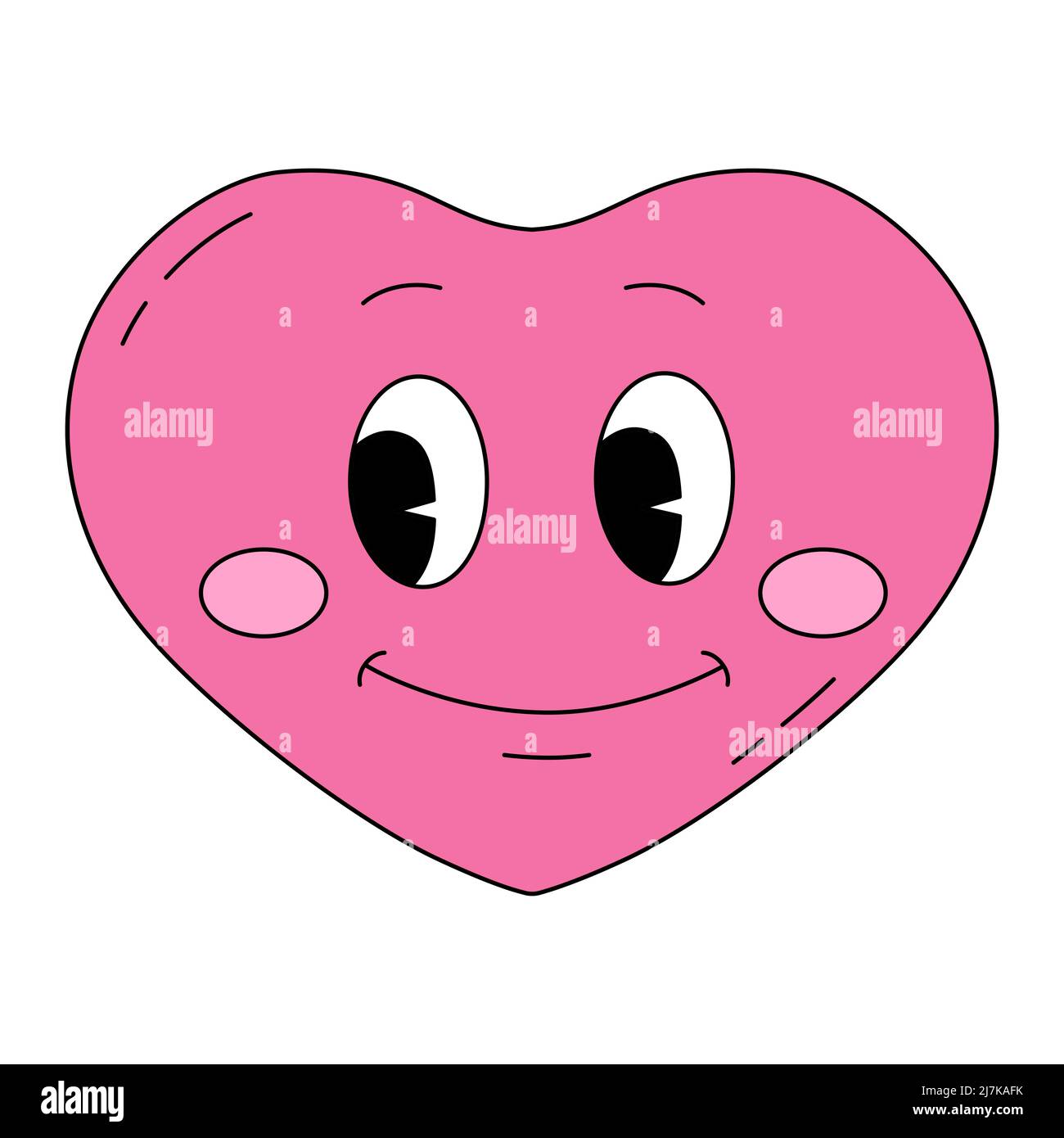 The smiling heart-shaped emoticon in traditional cartoon style. Vector ...