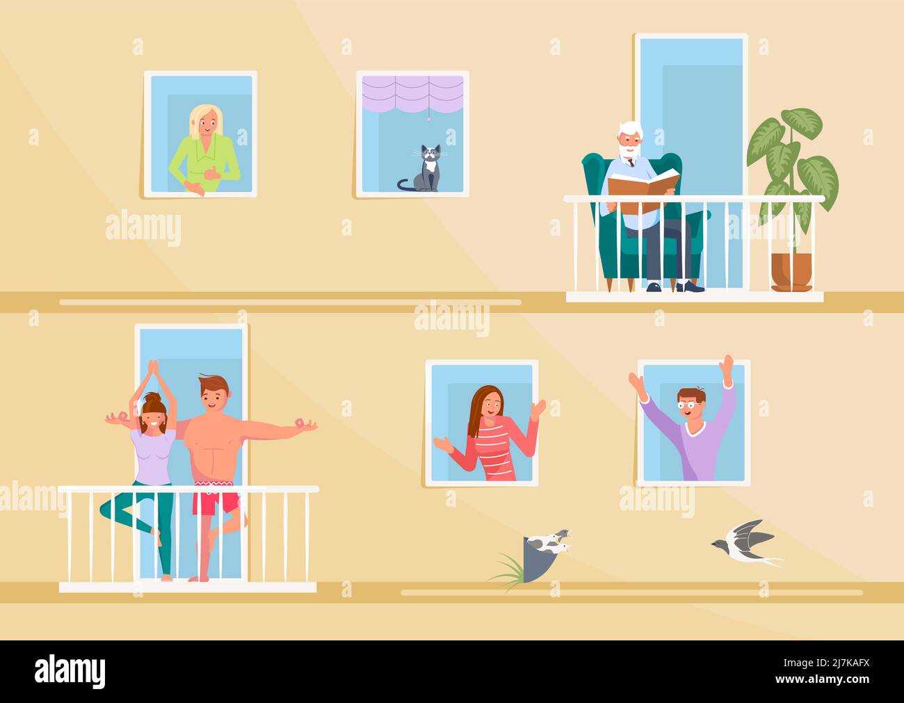 Group female friends enjoy Stock Vector Images - Alamy