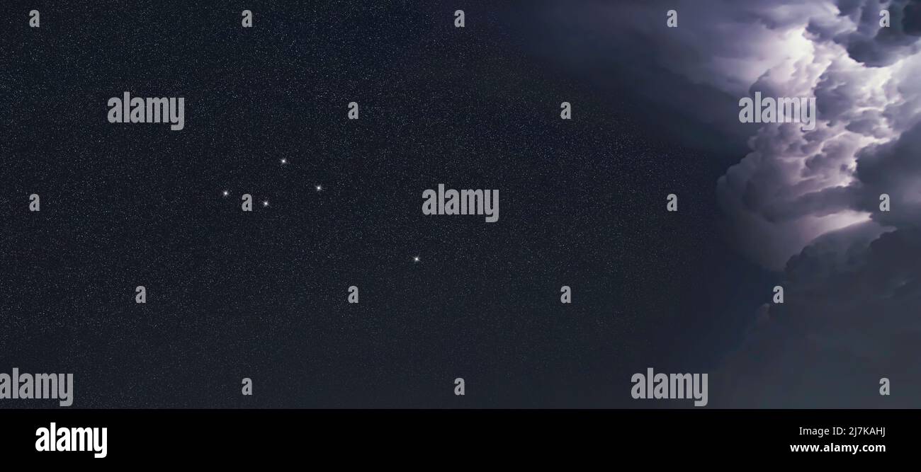 Delphinus star constellation, Night sky, Cluster of stars, Deep space ...