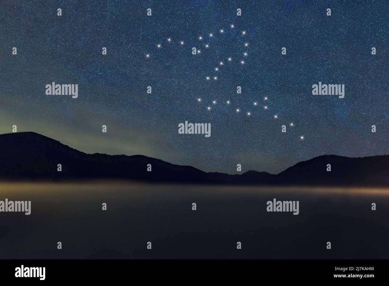 Eridanus star constellation, Night sky, Cluster of stars, Deep space, Celestial River ...