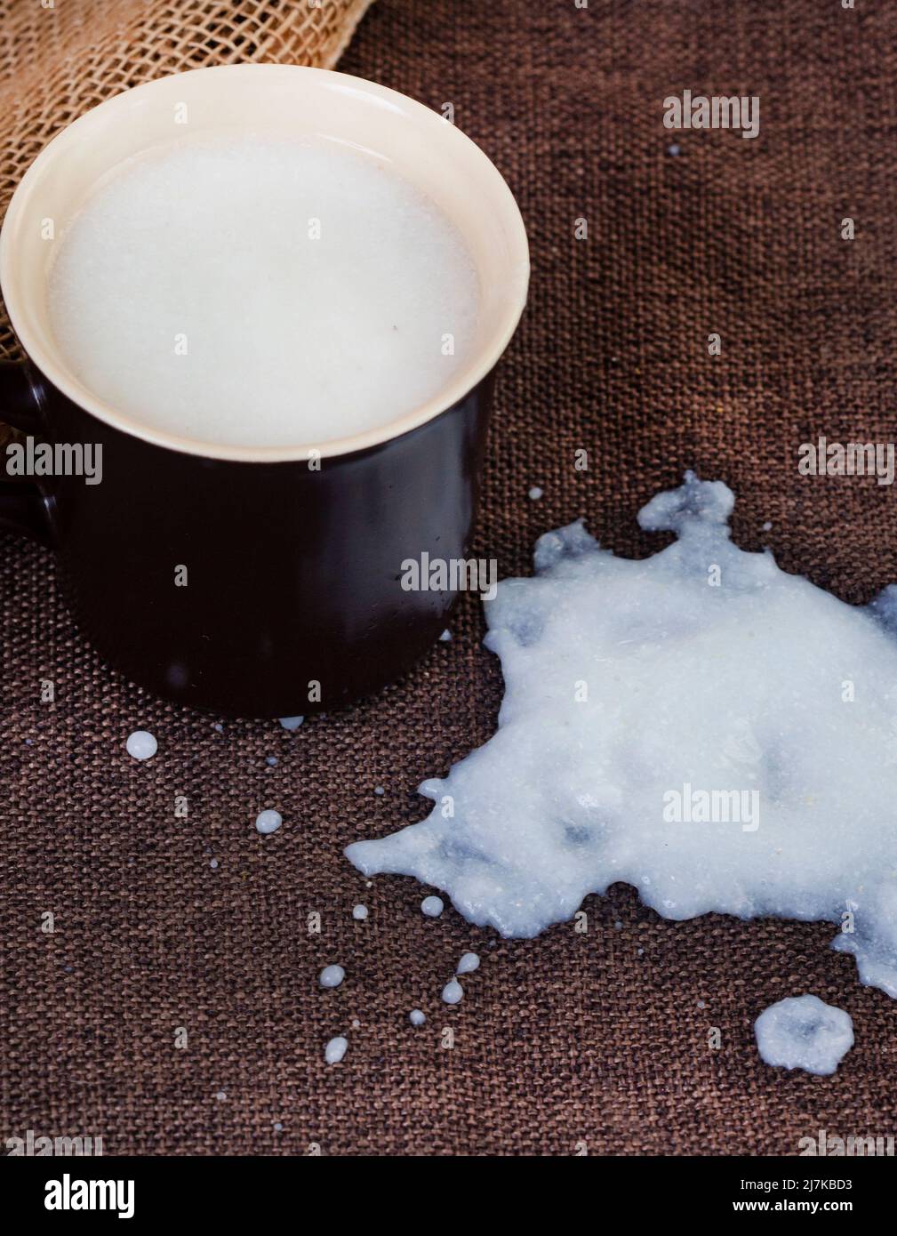 South African drink of fermented maize or pap called Mageu Stock Photo ...