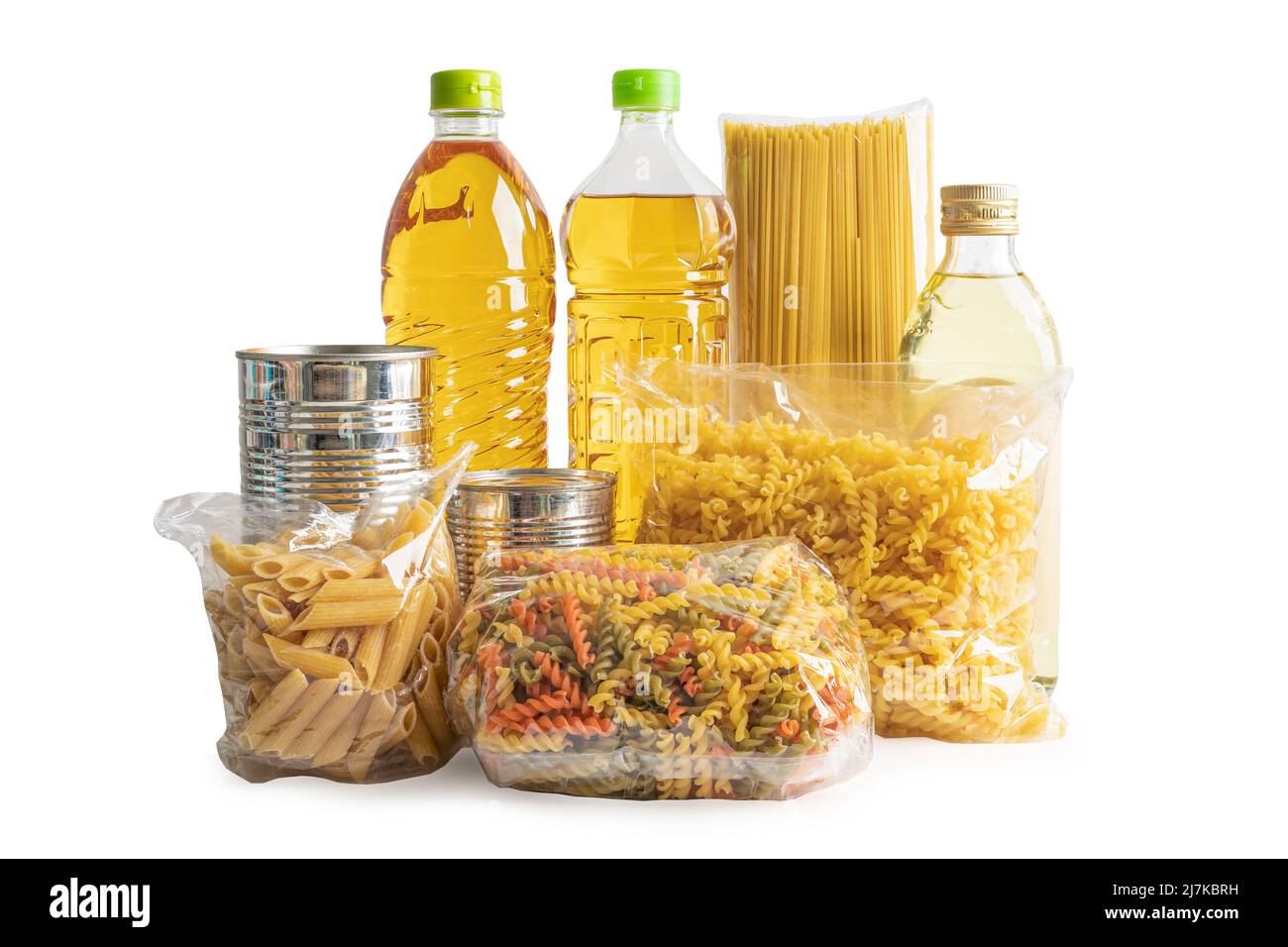 Foodstuff for donation, storage and delivery. Various food, pasta ...