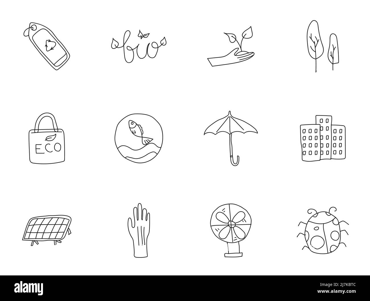 ecology doodles isolated on white Stock Vector Image & Art - Alamy