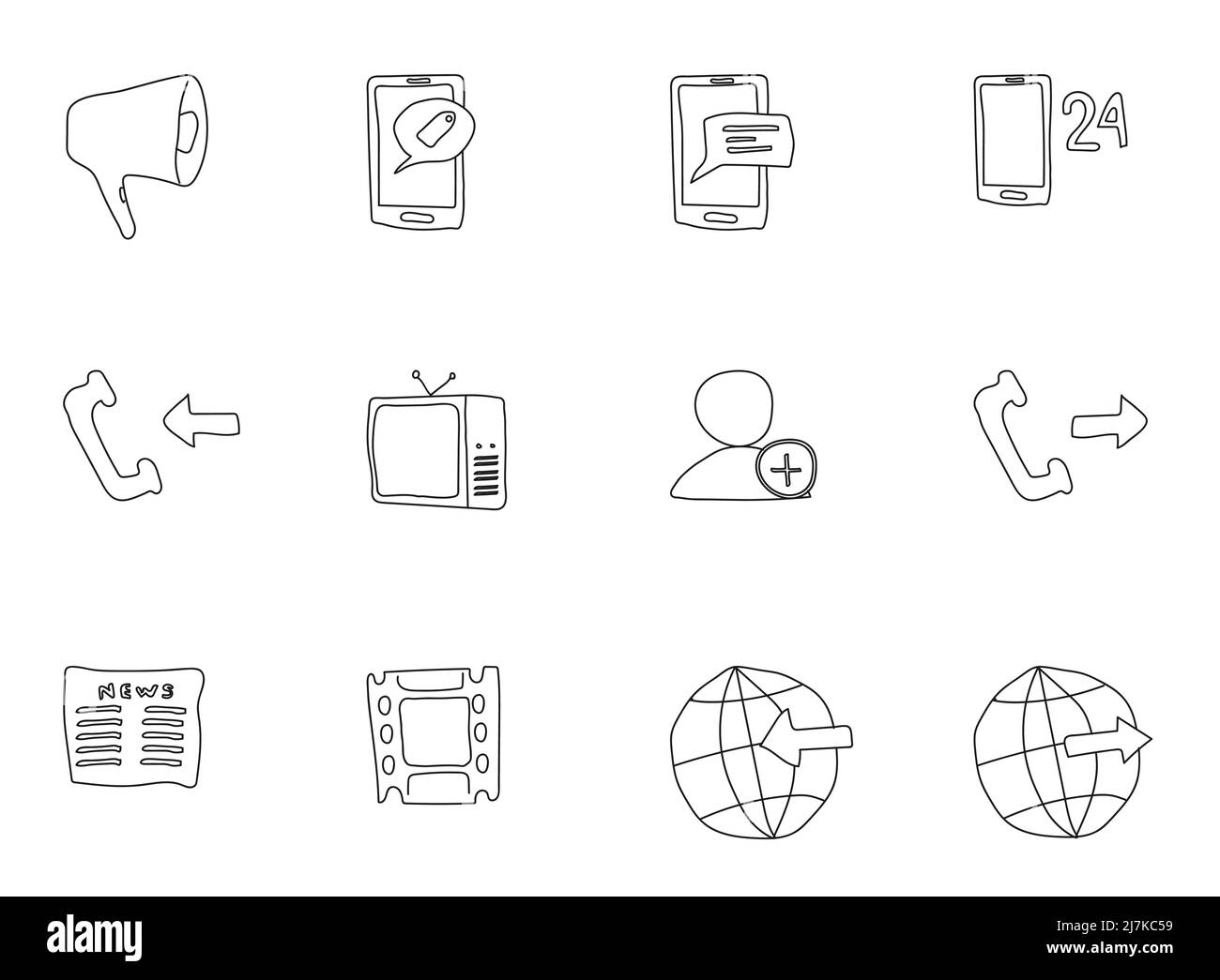 communication hand drawn doodles Stock Vector Image & Art - Alamy