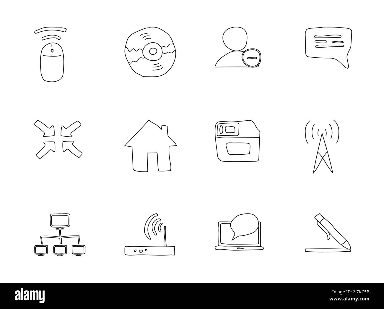 communication doodles isolated on white Stock Vector Image & Art - Alamy