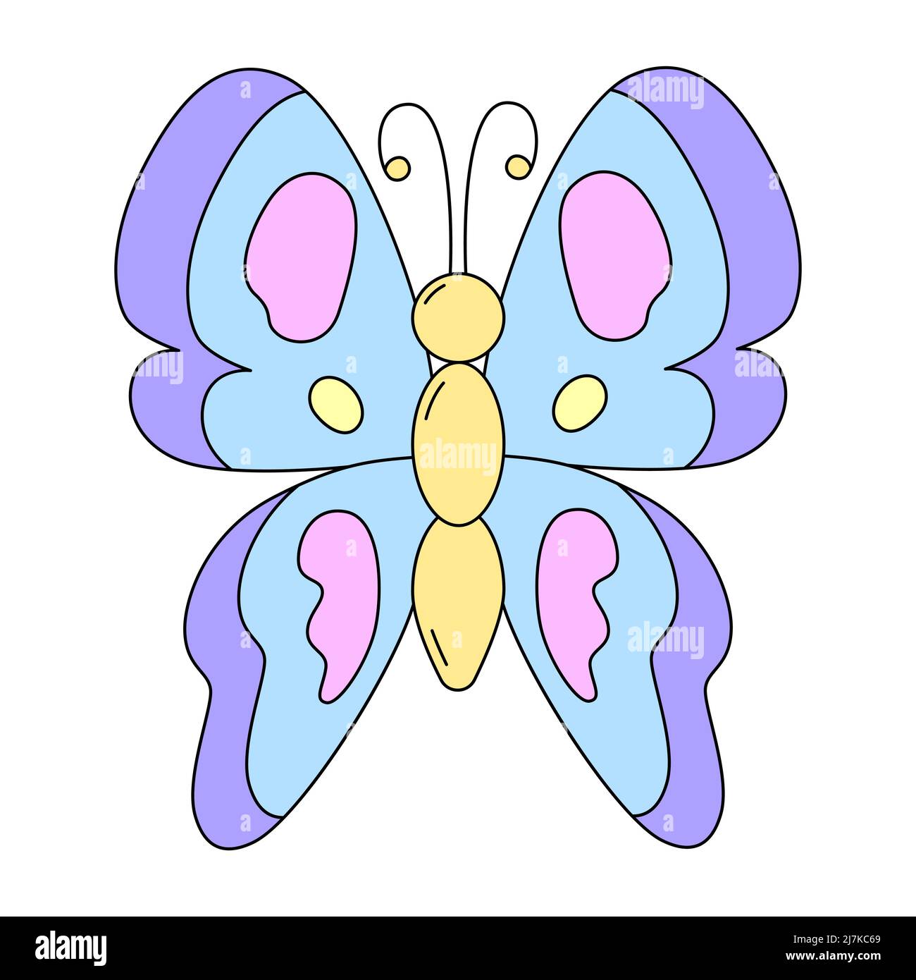 Vector illustration of butterfly in cartoon style. Garden insect with ...