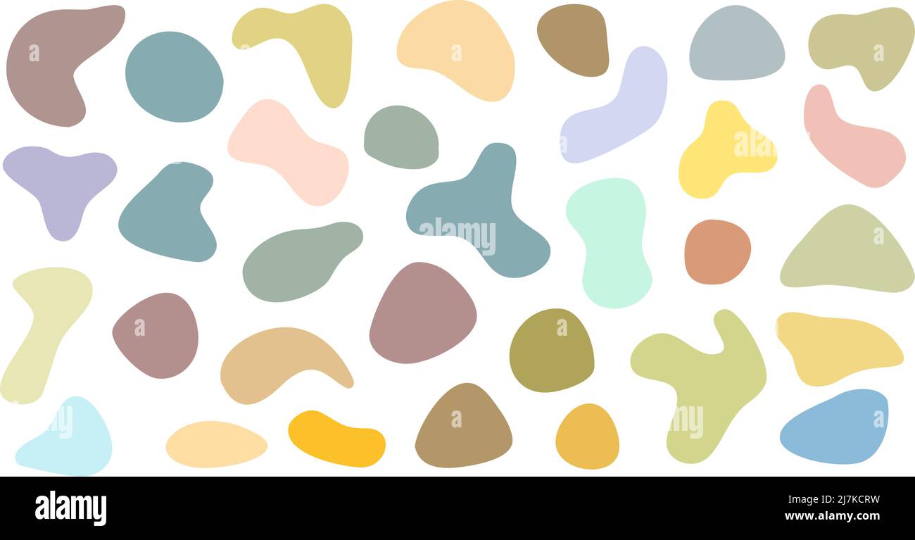 collection of abstract pastel colored blobs, blotch shaped graphic ...