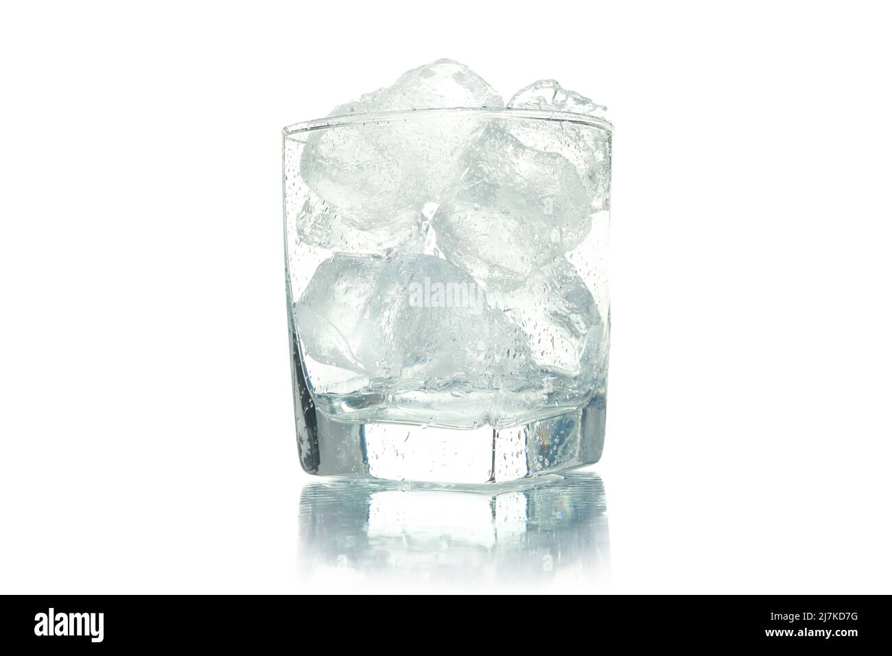 Glass with ice isolated on white background Stock Photo - Alamy