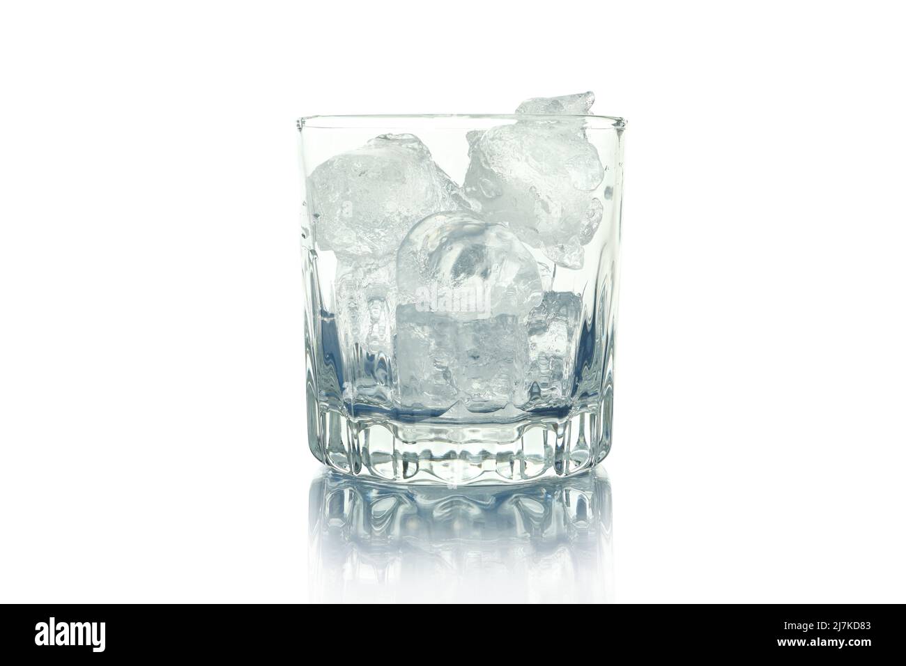 Glass with ice isolated on white background Stock Photo - Alamy