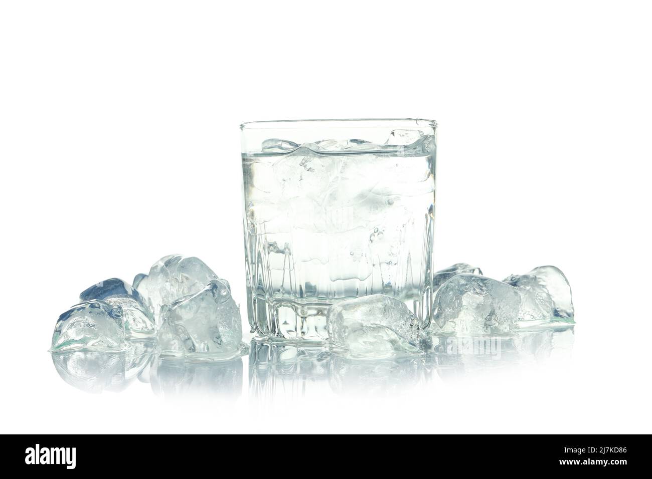 Glass of water with ice isolated on white background Stock Photo - Alamy