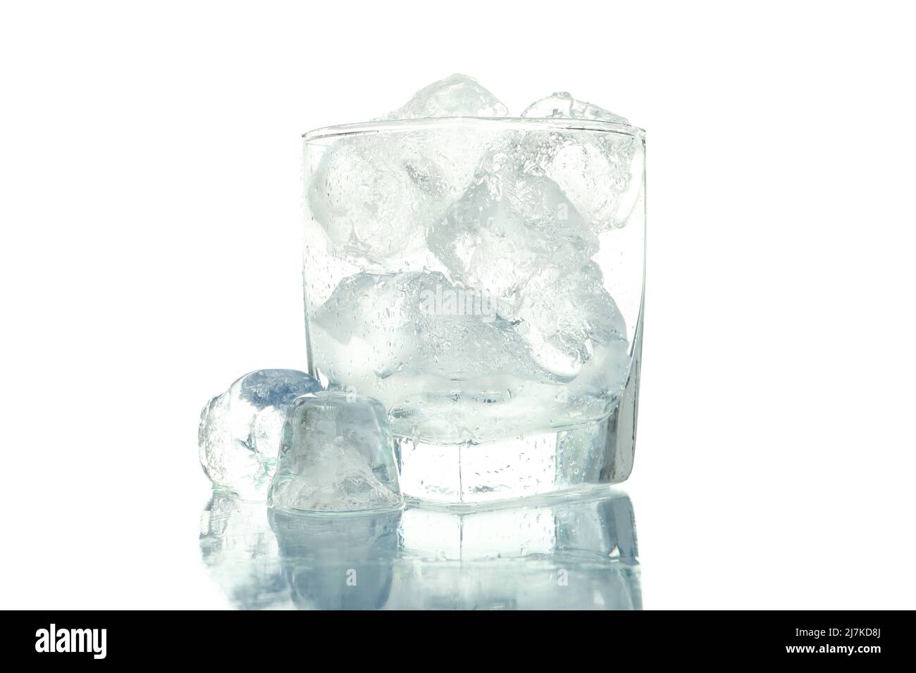 Glass with ice isolated on white background Stock Photo - Alamy
