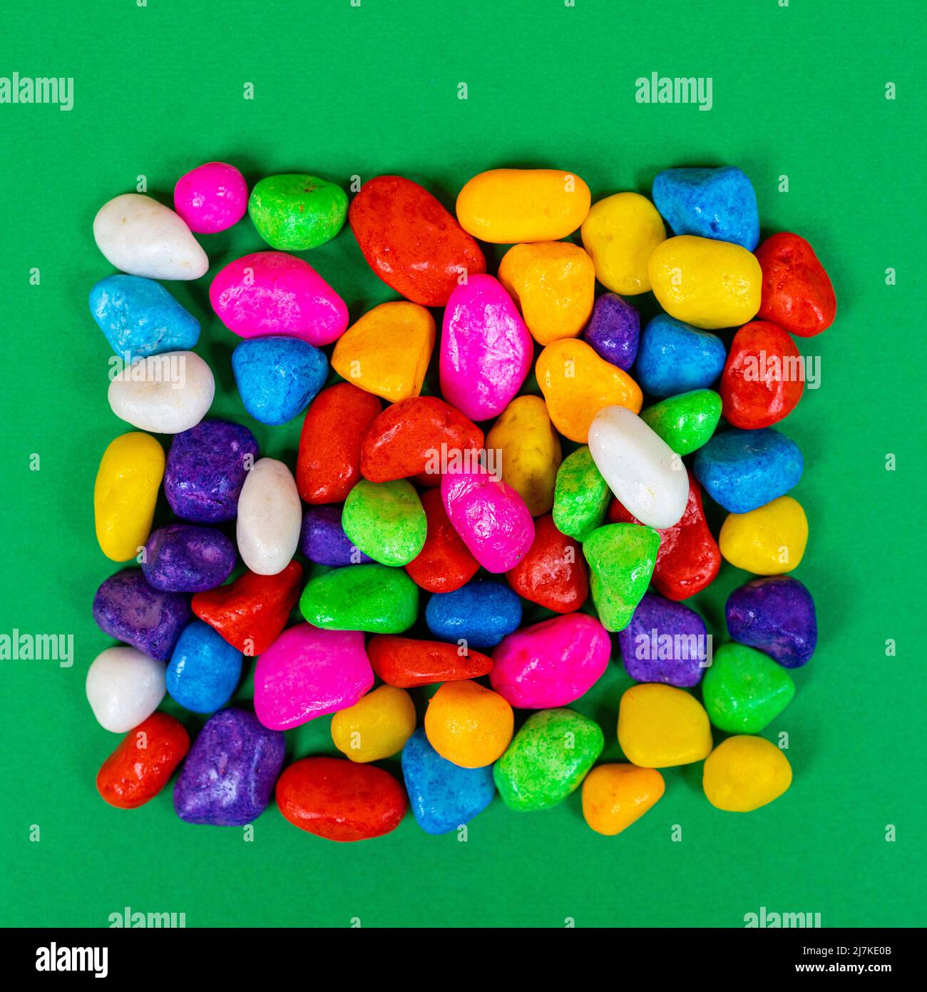the shape of the square formed with colored pebbles Stock Photo - Alamy