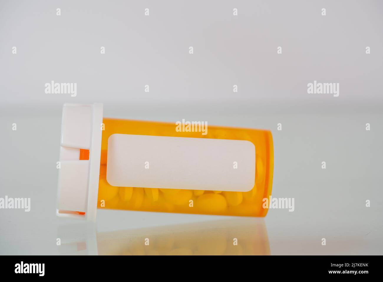 prescription packaging with medical pills and blank empty sticker Stock ...