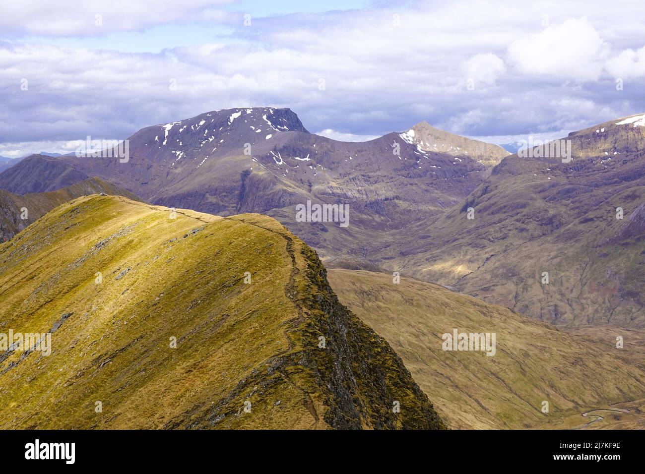 Ben Nevis the highest Mountain in Scotland seen from the Mamores ...