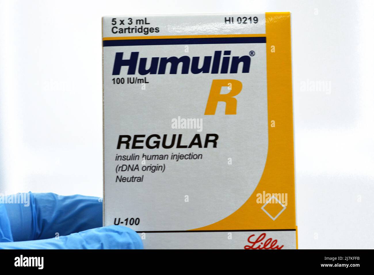 Cairo, Egypt, January 2 2022, Humulin R human insulin rDNA 100 IU ...