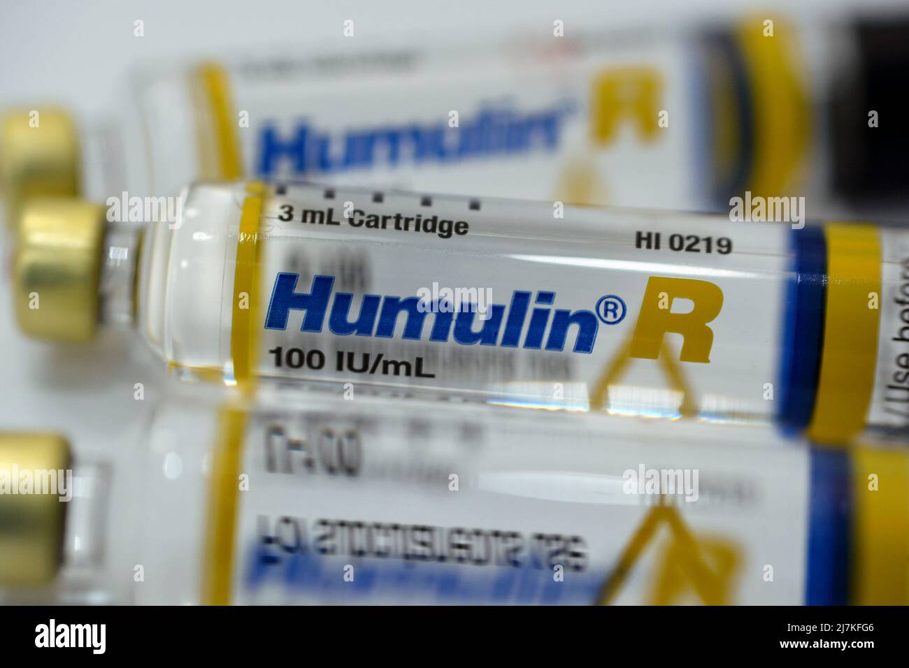 Cairo, Egypt, January 2 2022, Humulin R human insulin rDNA 100 IU ...
