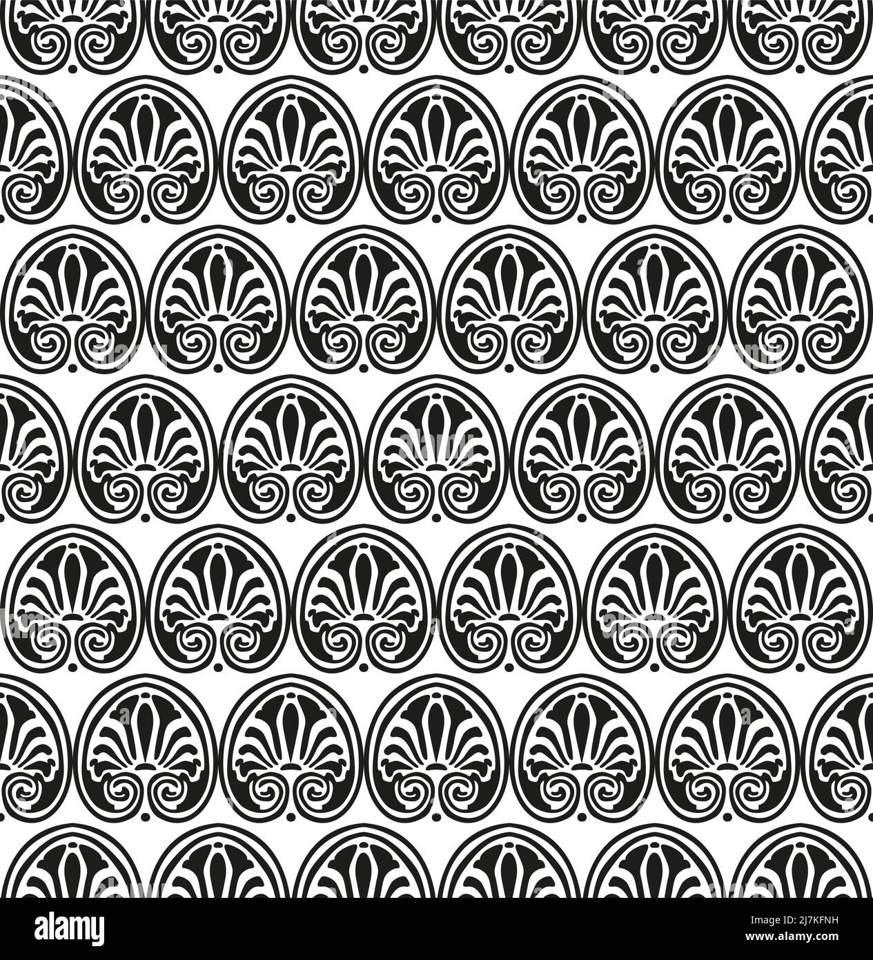 Greek decorative element flower Lotus pattern, greek shape seamless ...