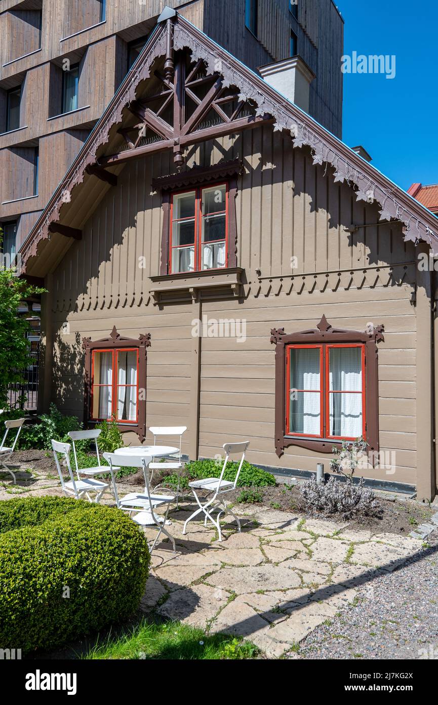 The old horse drivers house from the 18th century at historic street ...