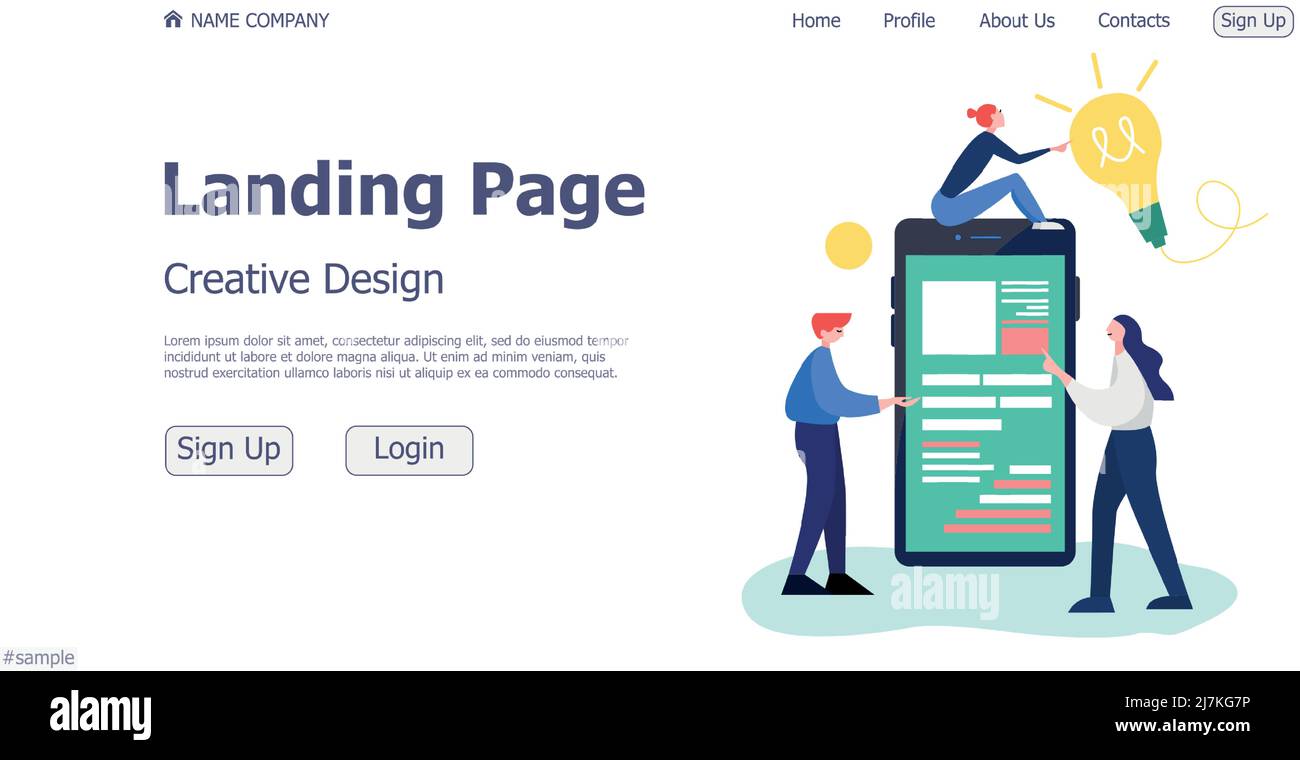 Website landing page business concept design concept - Vector ...