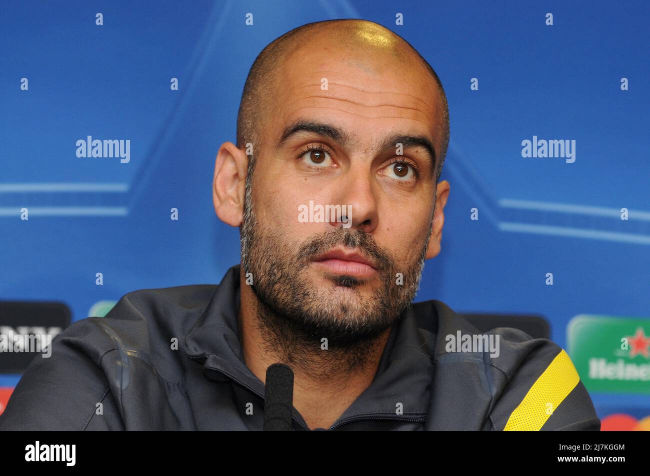 Pep Guardiola, Champions League Press Conference, London. UK Stock ...