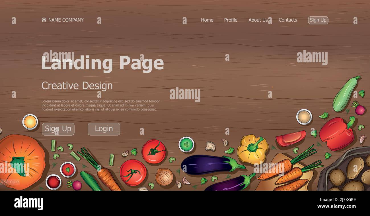 Eco food website landing page design concept - Vector illustration ...