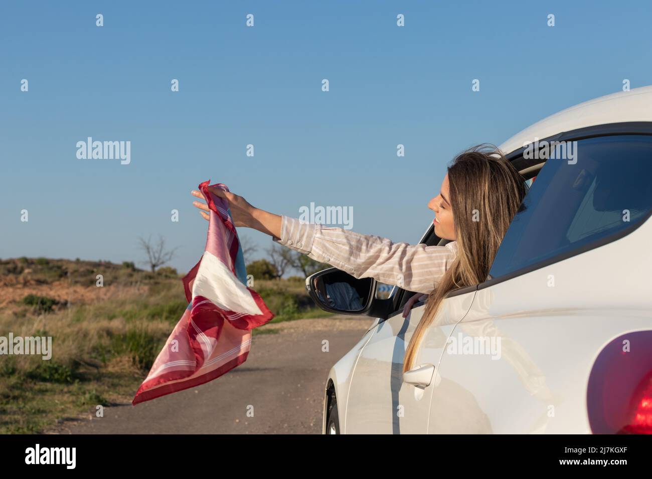 Scarf wind hand hi-res stock photography and images - Alamy