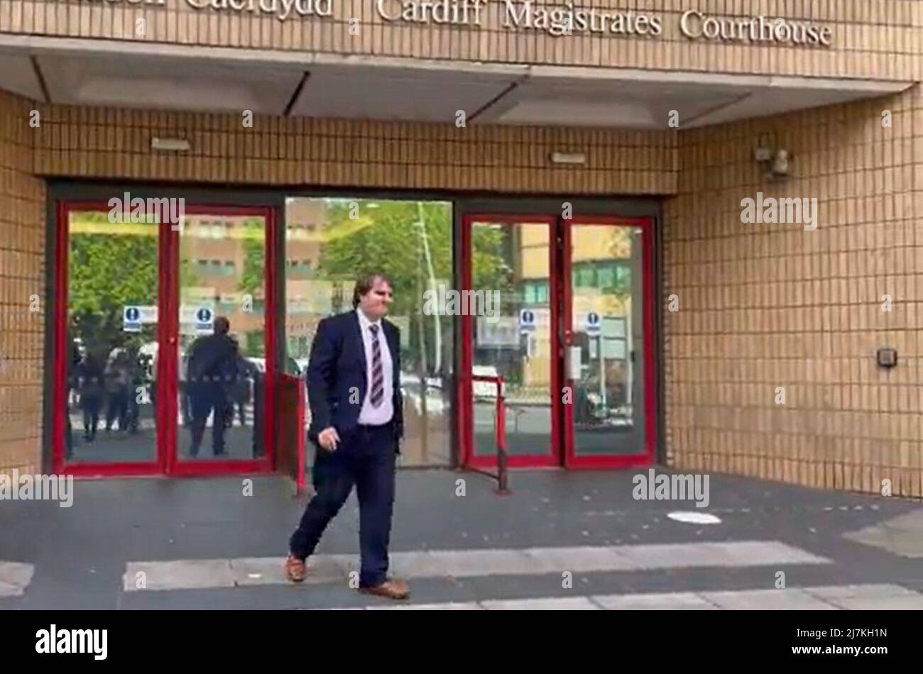 Conservative MP for Bridgend Jamie Wallis leaving Cardiff Magistrates ...
