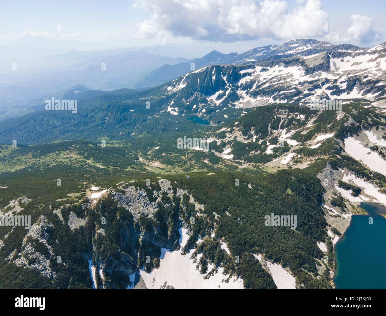 Amazing Aerial view of Pirin Mountain near Kremenski lakes, Bulgaria ...
