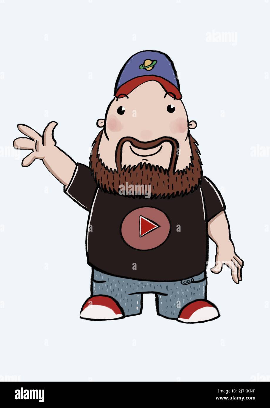 trendy youtuber mascot cartoon illustration Stock Photo - Alamy