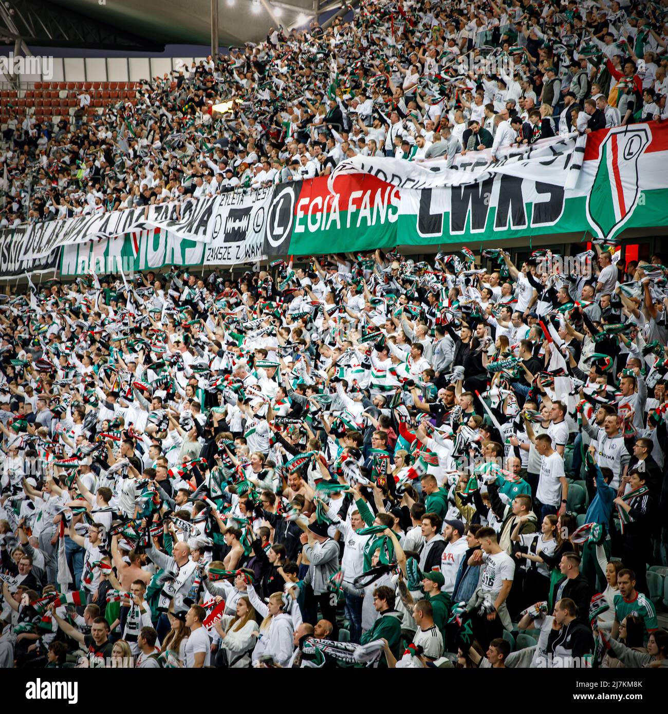 WARSAW, POLAND - MAY 06, 2022: Fans of Legia Warsaw football club ...