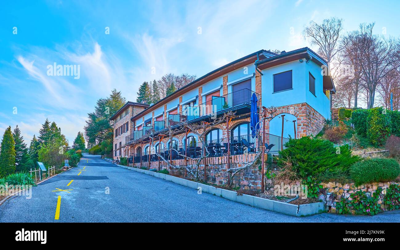 Panoramic view of Parco San Grato and its restaurant, surrounded with ...