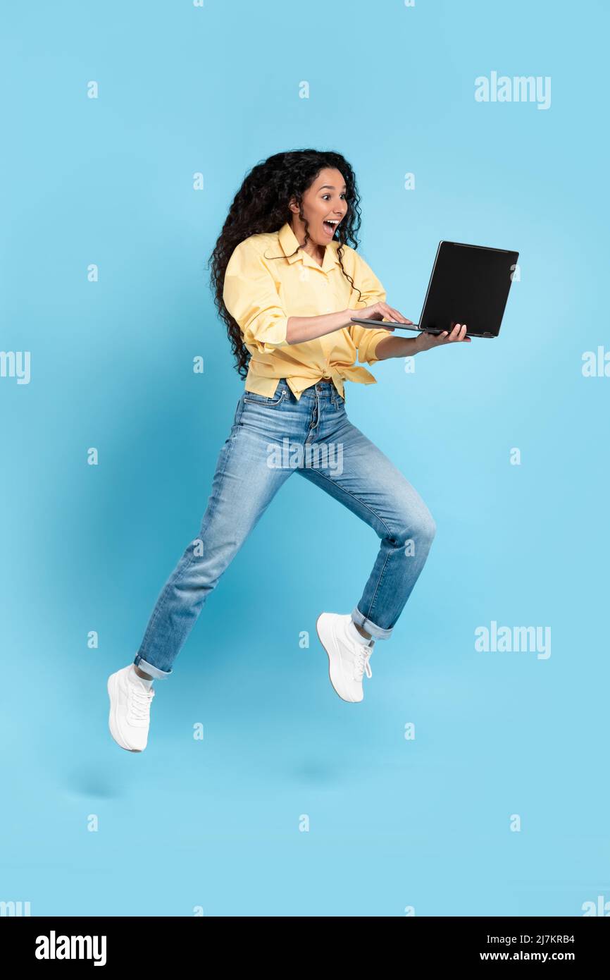 Woman using modern air hi-res stock photography and images - Alamy