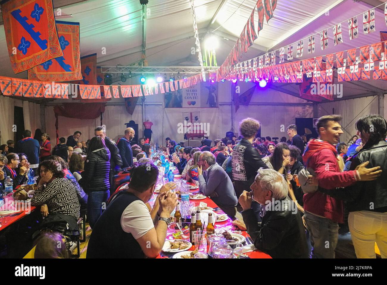 Italy, Legnano, Flora ward, Contrada Flora, dinner of the Palio Stock ...