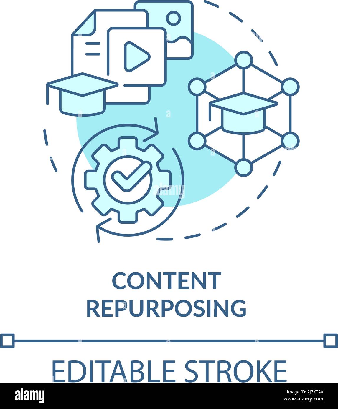Content repurposing turquoise concept icon Stock Vector Image & Art - Alamy