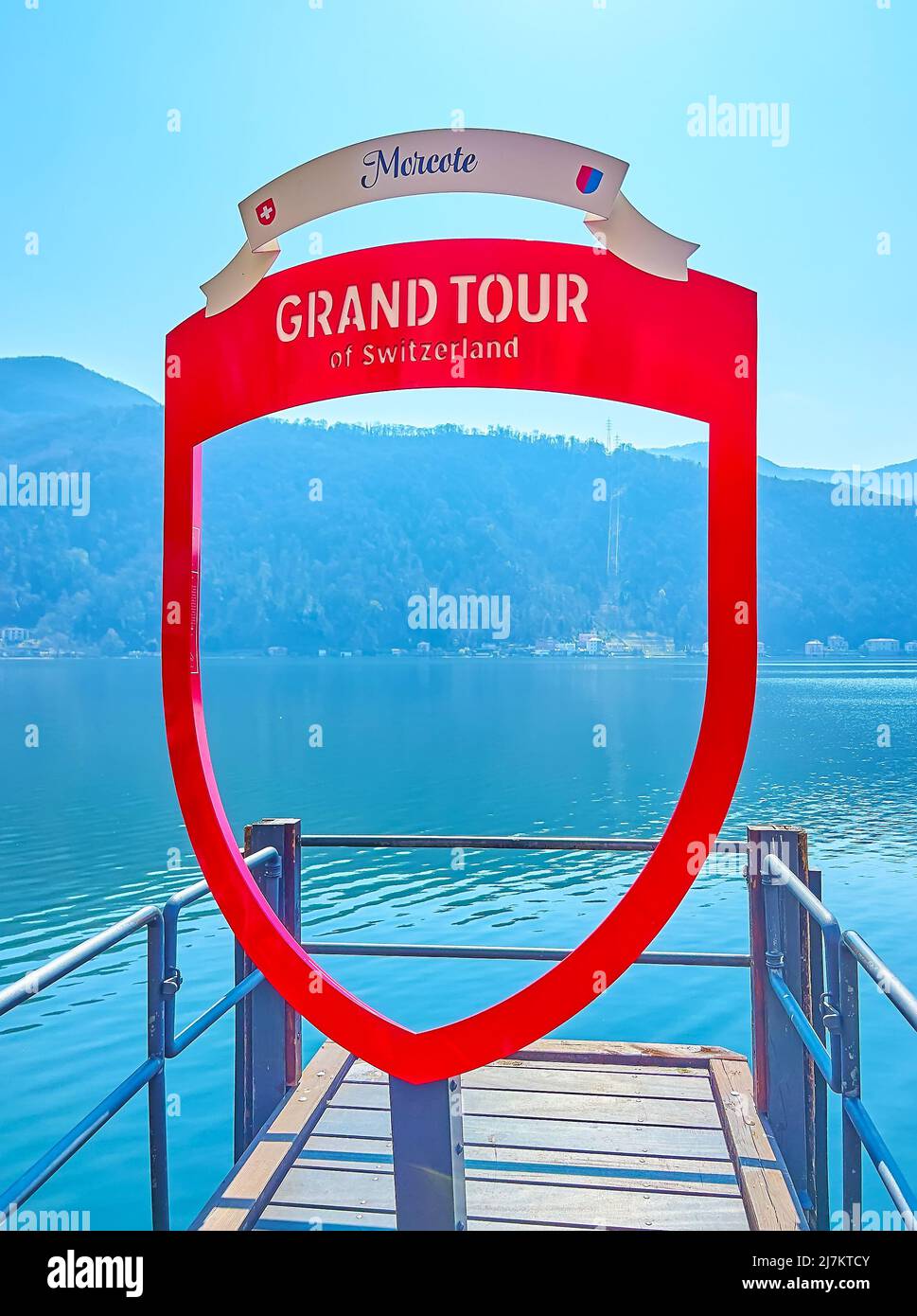 The scenic red frame of the photo spot of Grand Tour of Switzerland on ...