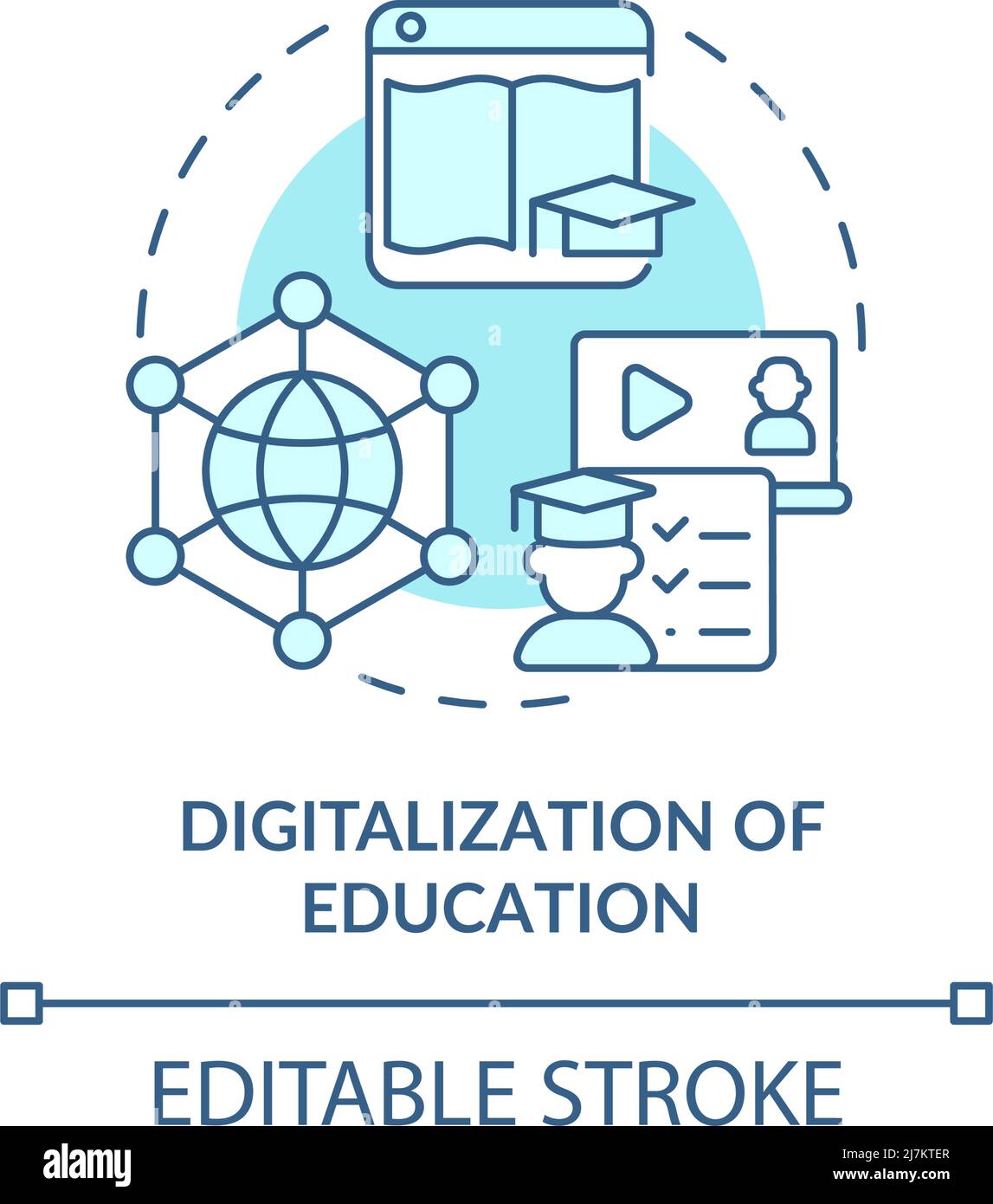 Digitalization of education turquoise concept icon Stock Vector Image & Art - Alamy