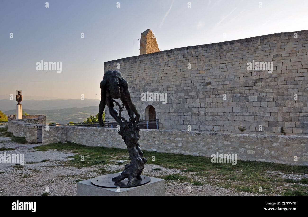 Lacoste medieval village in the Luberon known for its castle that ...