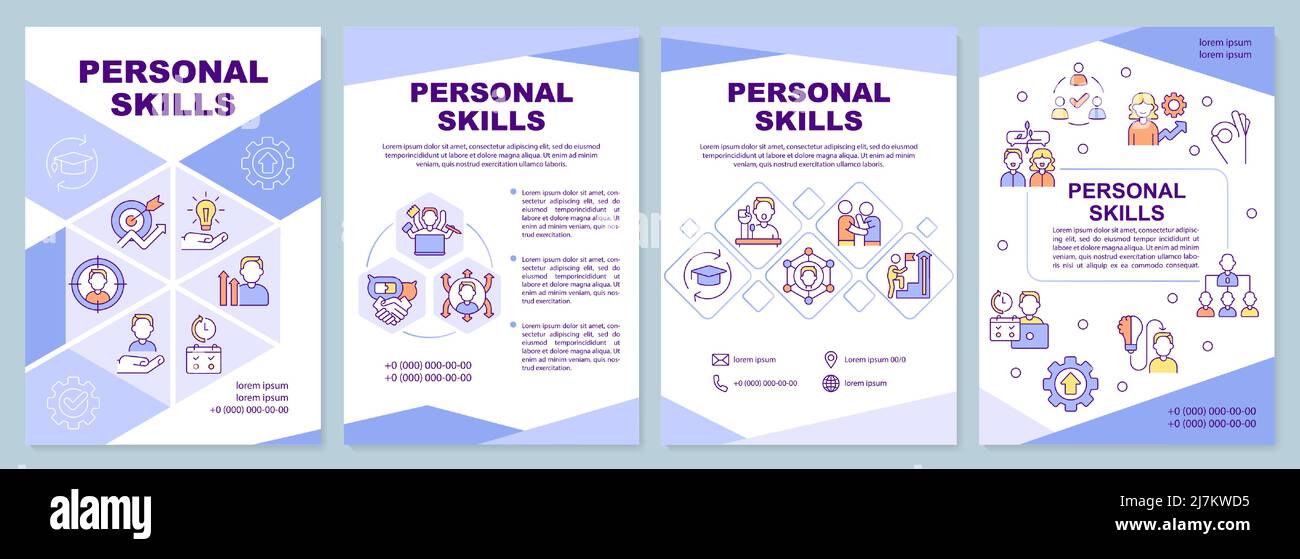 Personal skills purple brochure template Stock Vector Image & Art - Alamy