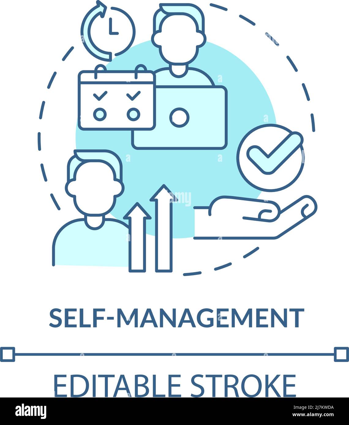 Self-management turquoise concept icon Stock Vector Image & Art - Alamy