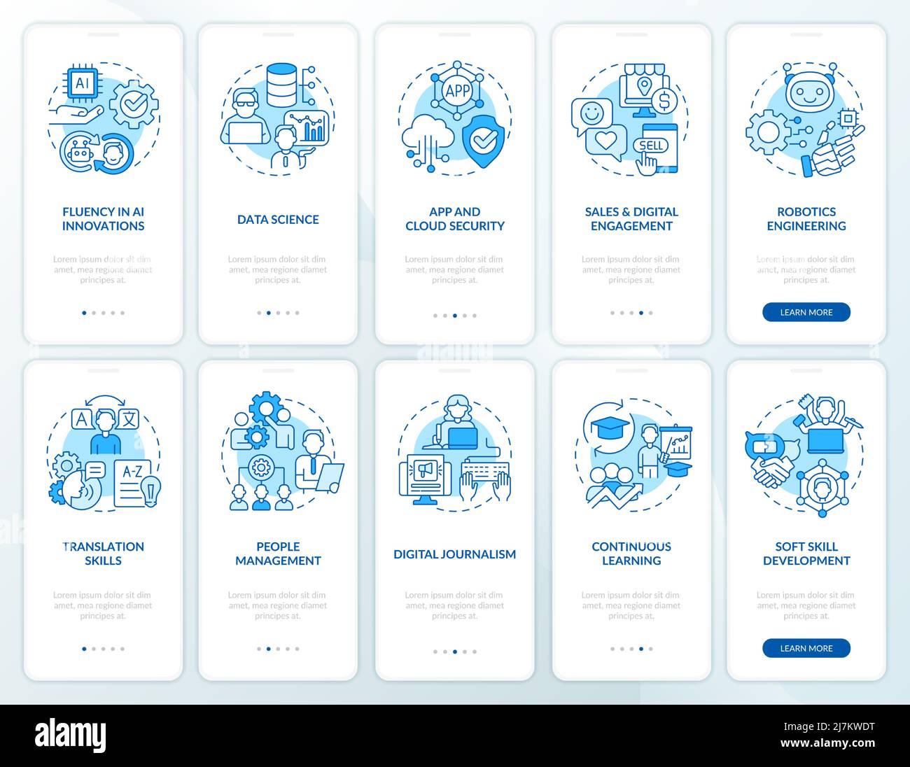 Digital skills blue onboarding Stock Vector Images - Alamy