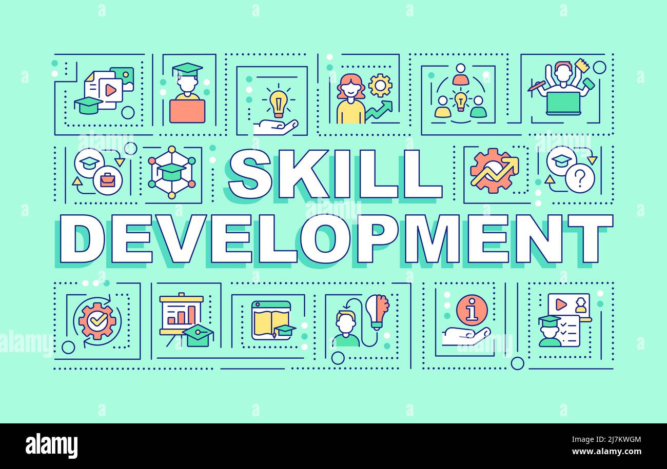 Skill development word concepts mint banner Stock Vector Image & Art ...
