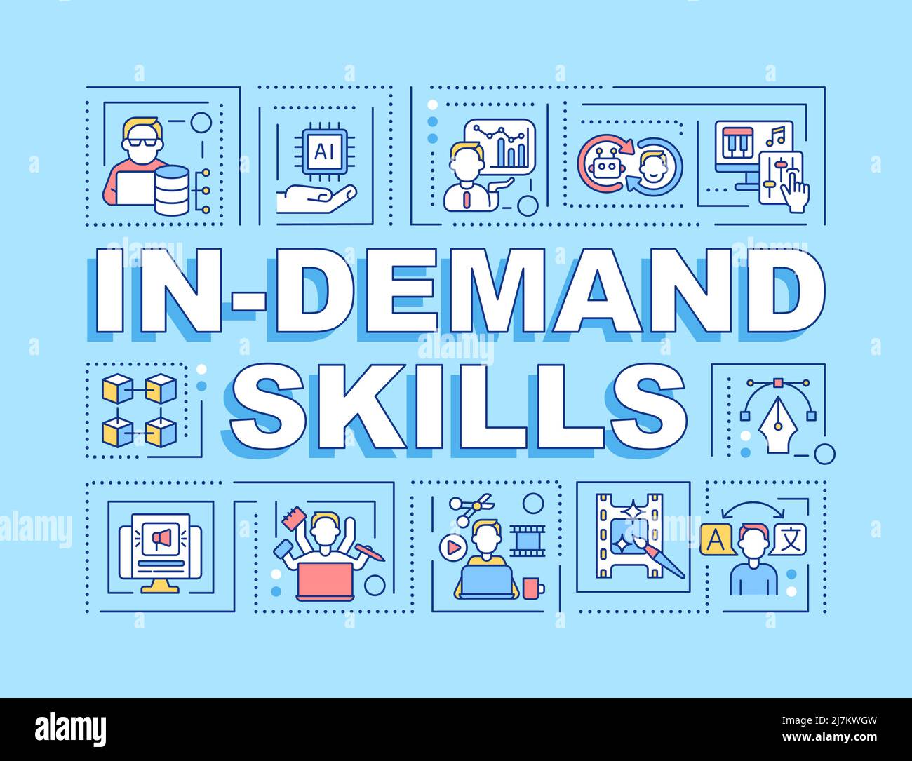 In demand skills word concepts blue banner Stock Vector Image & Art - Alamy